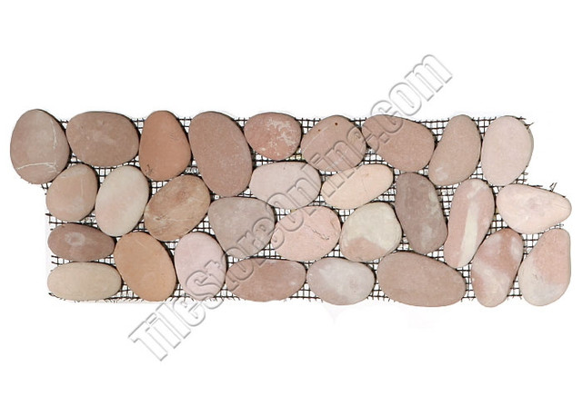 River Rock Pebble Stones - Interlocking River Rock Pebble Stone Sheets ...
