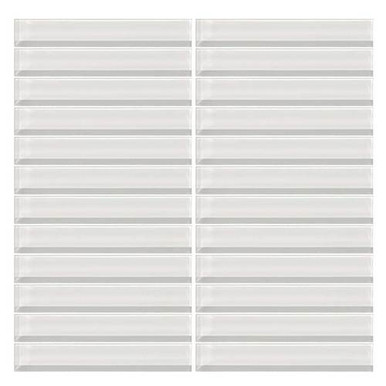 Daltile Color Wave Glass - CW01 Ice White - 1 X 6 Straight Joint Dal ...