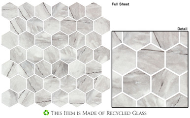 Mayan Garden- MYN 1301 Aztec Grey - 2" Hexagon Marble Look Recycled ...