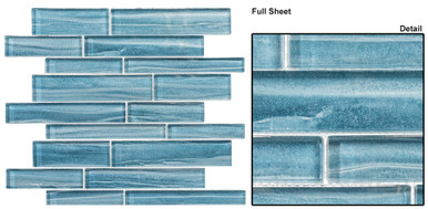 Mist - MSTS4283 Nautical Spray - Random Linear Brick Glass Tile Mosaic