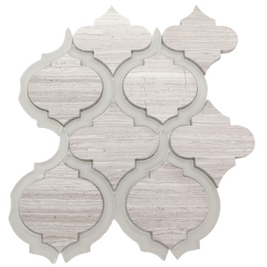 Elysium - Alice Grey - Waterjet Glass & Wooden Athens Gray Marble ...