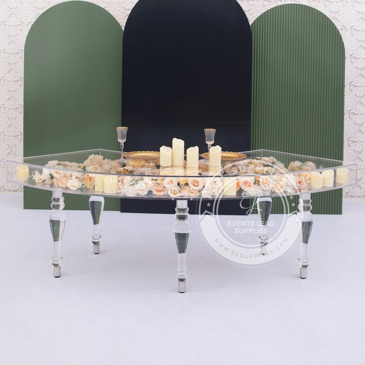 NIAMH Clear Acrylic Serpentine Table - EL Supplies