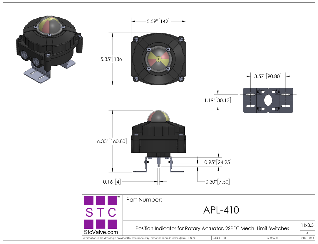 STC APL-410 Mechanical Limit Switch 2 3/4" NPT, Explosion Proof ...