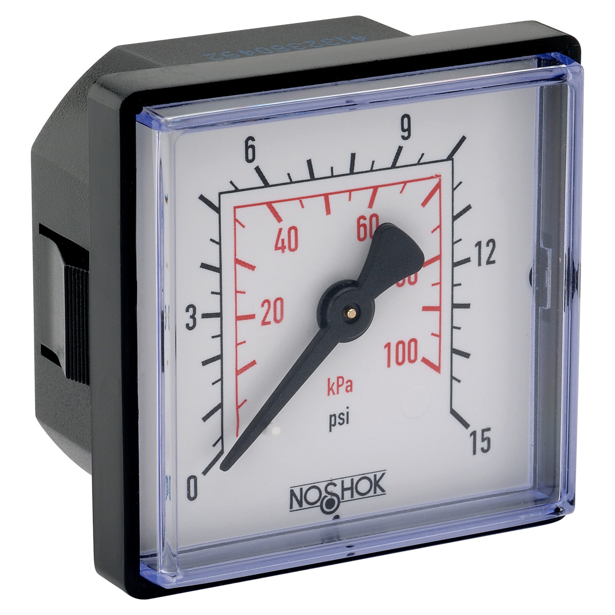 NOSHOK 2" ABS Square Panel Mount Case, Copper Alloy Internals, 100 psi ...