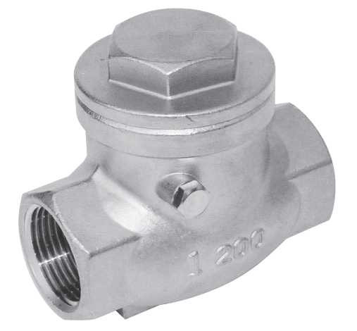 1" AVCO 3226 Swing Check Valve, 316 Stainless Steel Body, NPT, Screwed ...