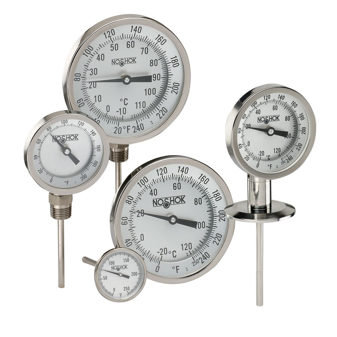 5" NOSHOK 300 Series Industrial Type Bimetal Thermometers, 50-310-180 ...