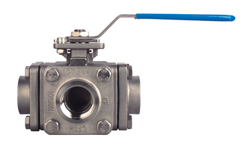 Bonomi 97L Ball Valve, 3-Way, 4-Port, L-Port, Direct Mount, Full Port ...