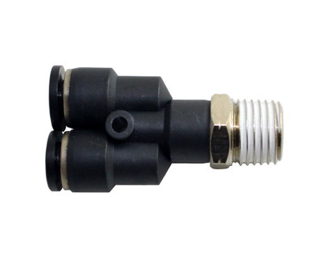 STC YC 1/8" 10-32 K Y-Connector- Push-In Air Fitting, 10-32UNF,0-180 ...