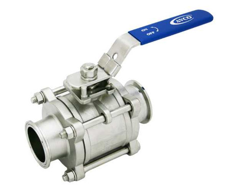 3" AVCO 500 Sanitary Ball Valve, 3 Piece, 316 Stainless Steel Body ...