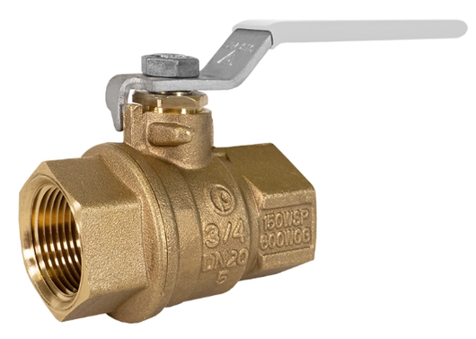 1-1/4" Jomar Valve T-100CSSG-IH, 2 Piece, Full Port, NPT Threaded, Dezincification Reistant ...