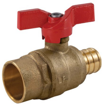 1/2" Jomar Valve S-412G T-Handle, 2 Piece, Standard Port, Dezincification Resistant Lead-Free ...