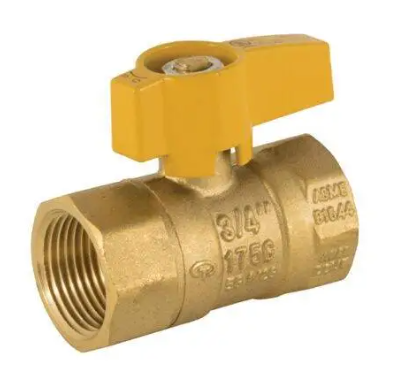 1" Jomar Valve T-2005C Yellow Handle, 2 Piece, Gas Ball Valve, Teardrop ...