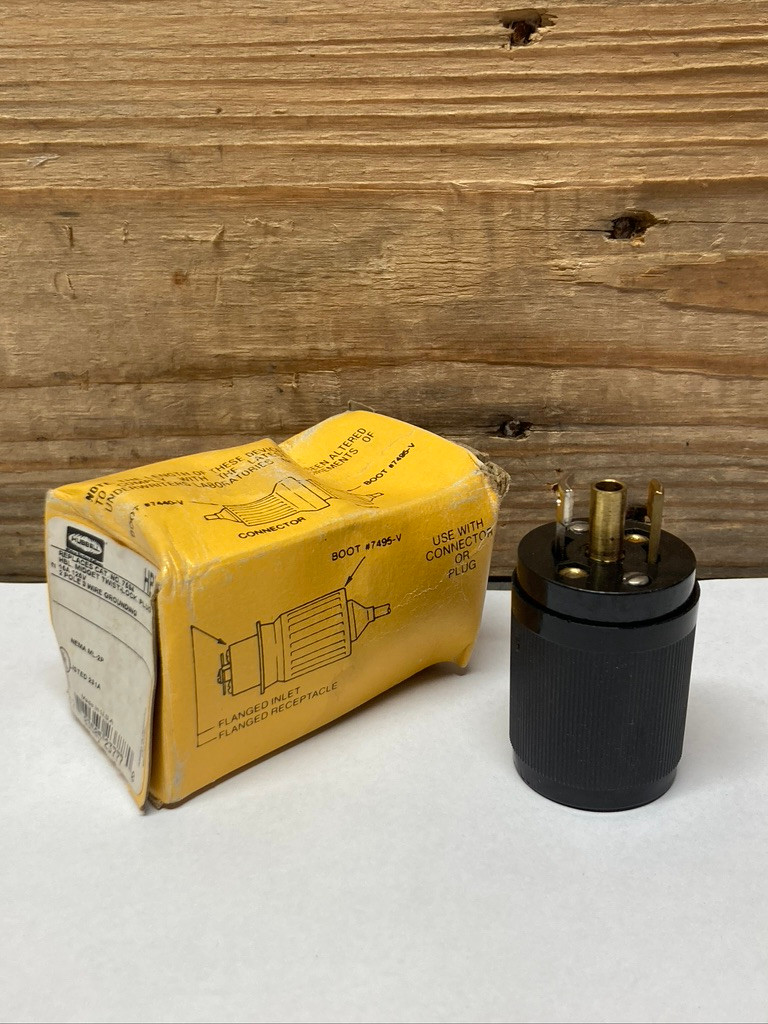 Midget Twist Locking Male Plug HBL7594 Hubbell 15A 125V AC - Mibot LLC