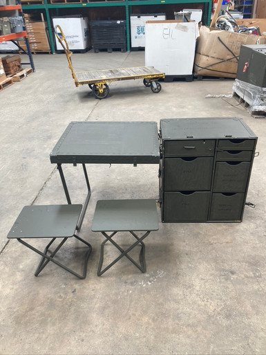 US Military Portable Officer's Field Desk Headquarters Table Trunk