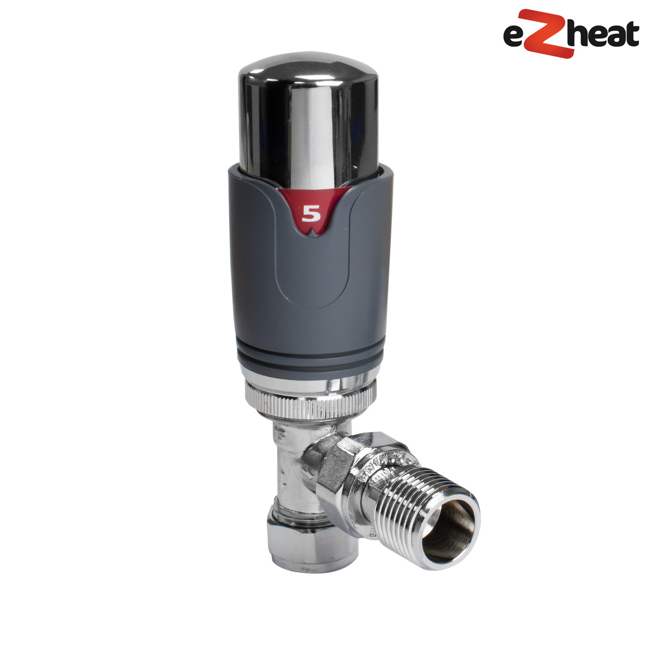 Thermostatic TRV Angled Radiator Valves 1/2" x 15mm Lockshield Pack ...