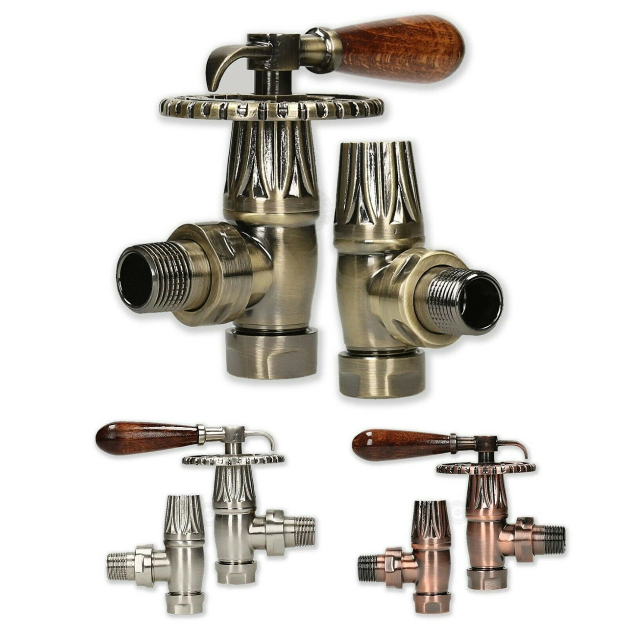 Bentley Traditional Manual Lever Radiator Wheel Head & Lockshield Valve ...