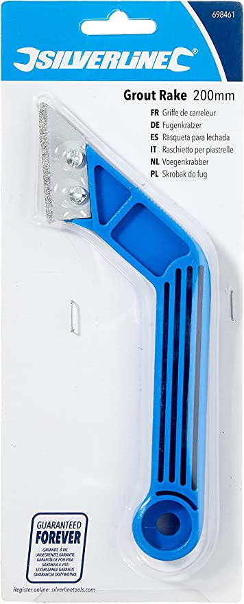 Silverline - (Carbide Ceramic) - Wall and Floor Tile Grout Remover Rake