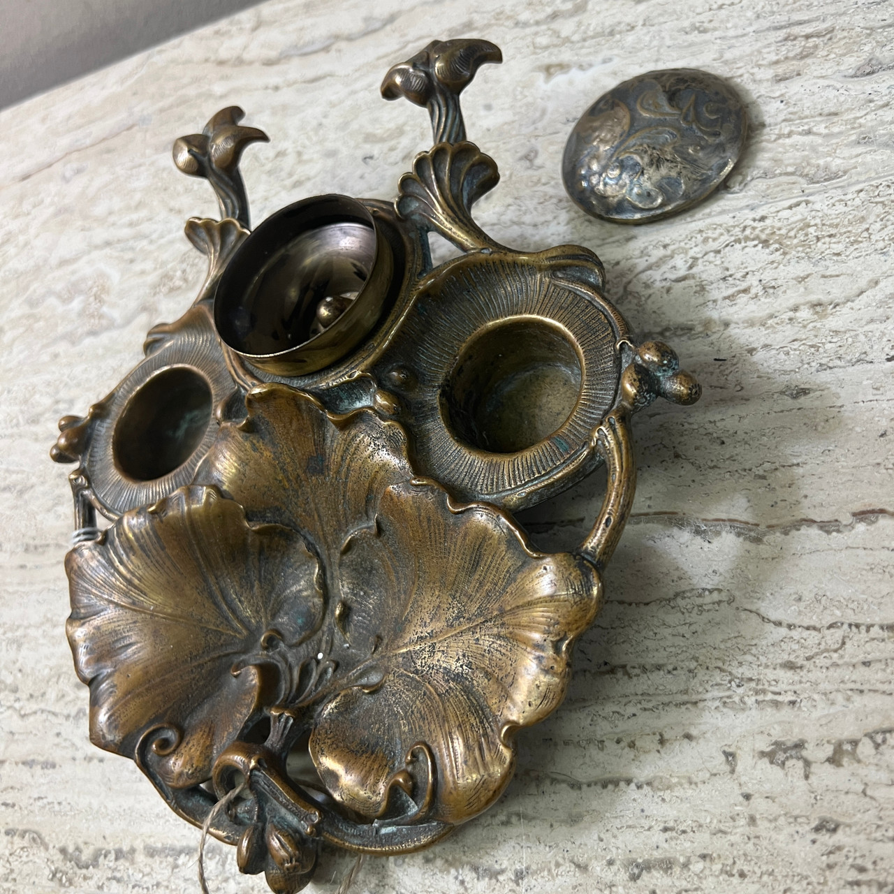 Vintage Brass Ink Well