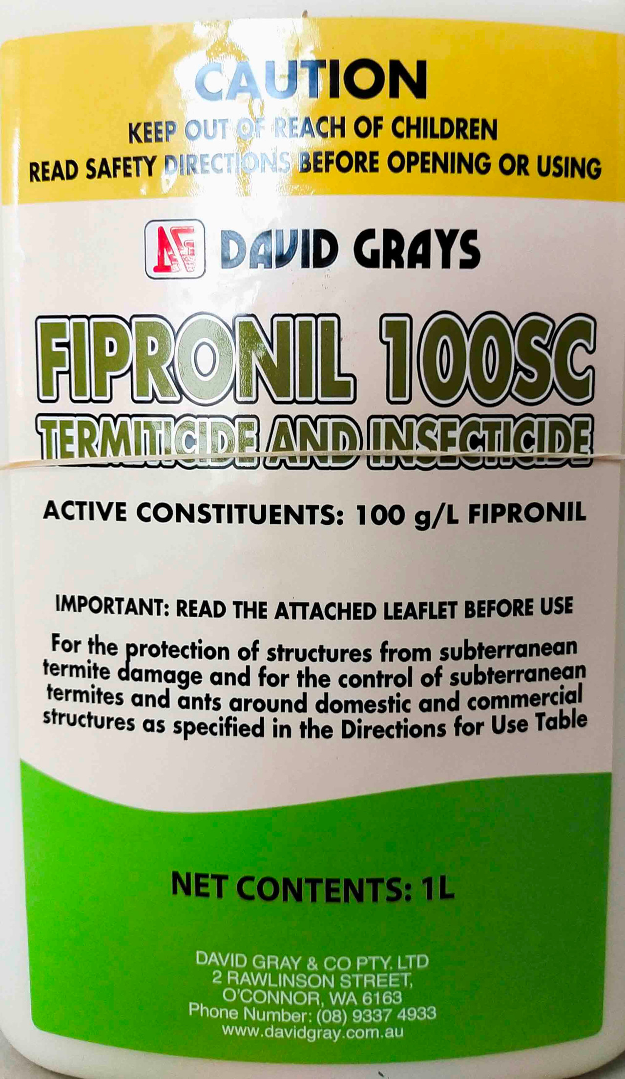 Fipronil 100SC 100g/L 1L David Grays Residual Pest Termite Control ...
