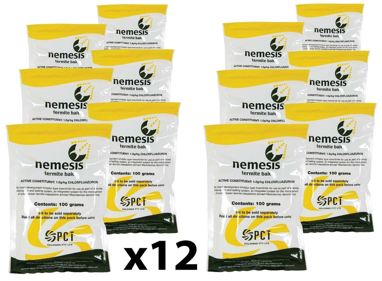x12 Nemesis Termite Baits 100g PCT Chlorfluazuron (Twelve Baits) Pest ...