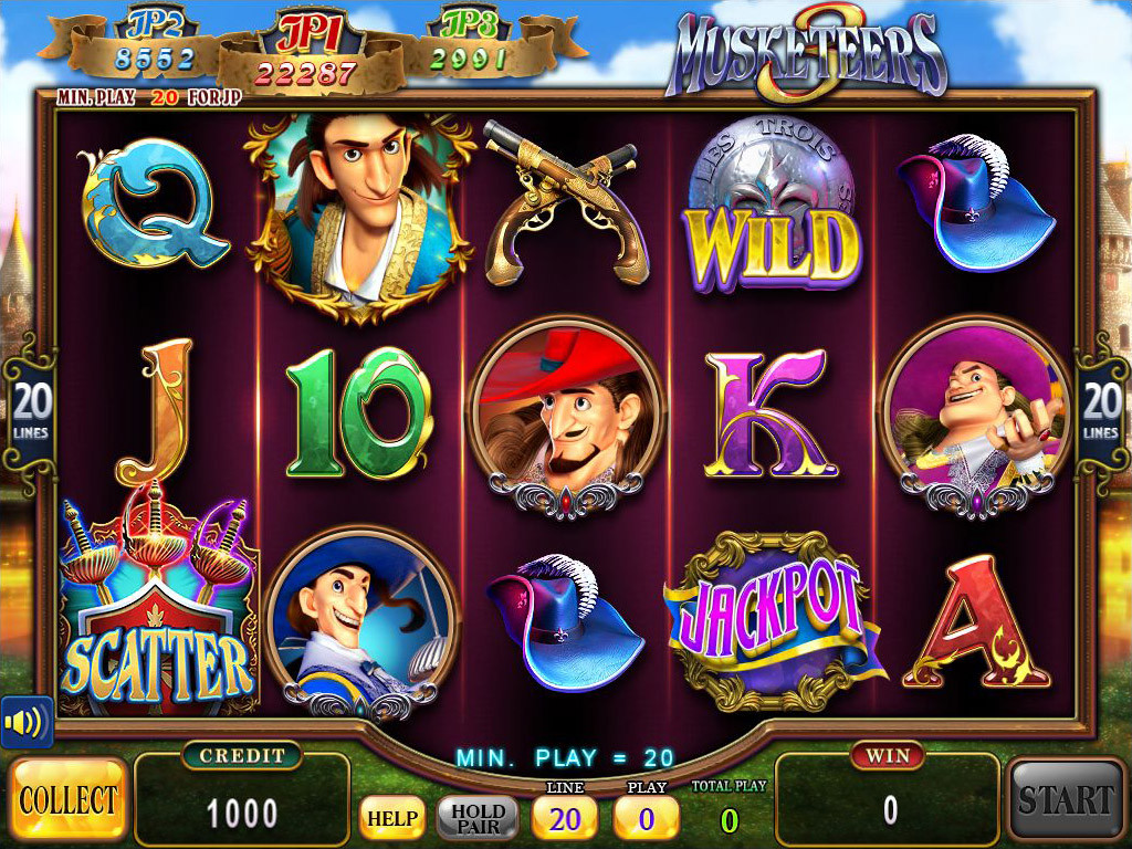 3 Musketeers Game by IGS - VGA 20 Liner