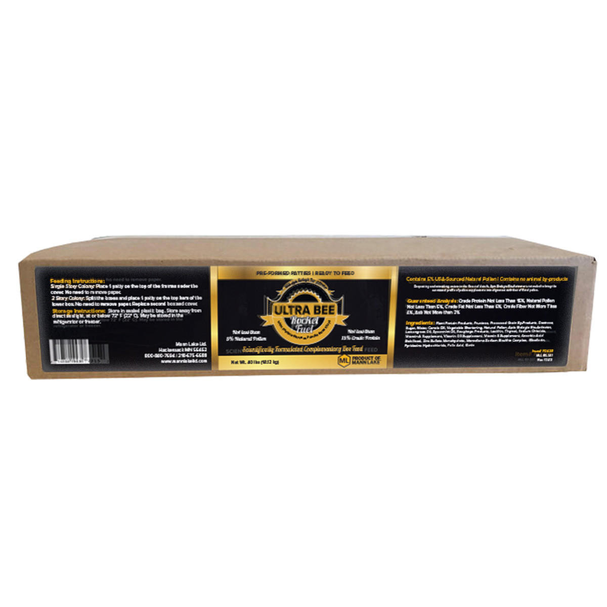Ultra Bee Rocket Fuel Patties™ with Natural Pollen + Bio-Activator, 10 lb