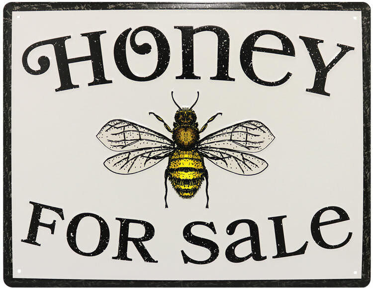 Honey for Sale Sign - Embossed Aluminum | Mann Lake Ltd.