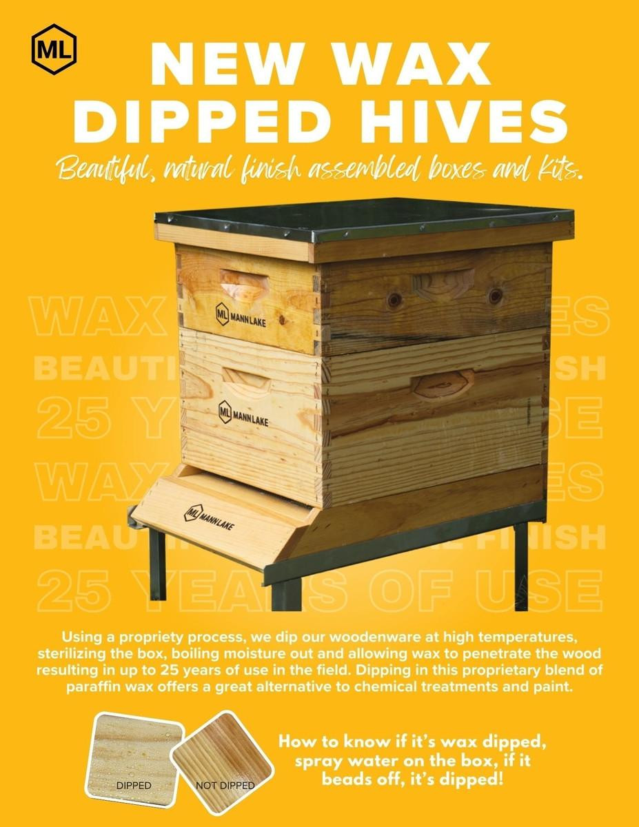 Premium Wax Dipped Complete 10 Frame Hive Kit