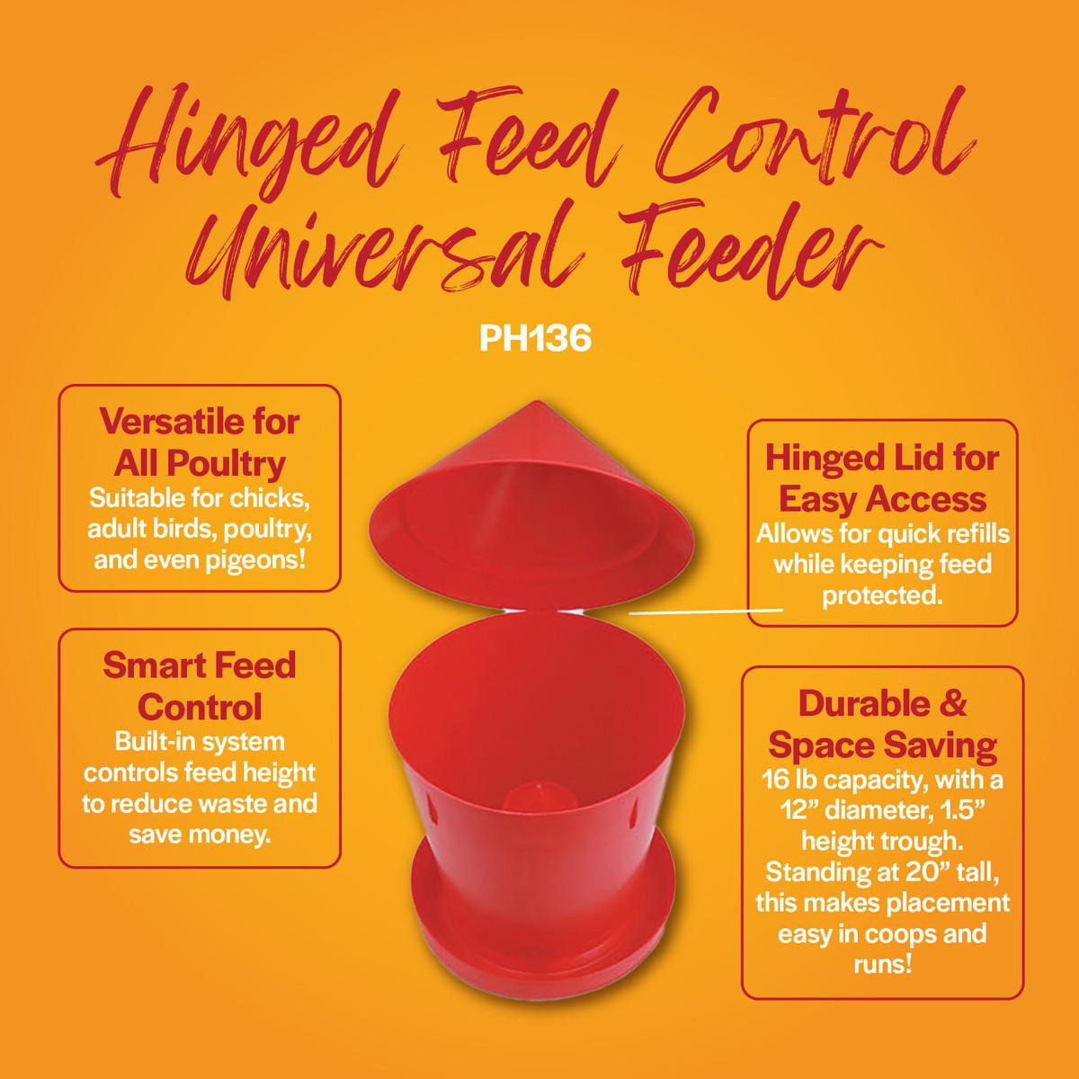 Hinged Feed Control 16 lb Universal Feeder | Mann Lake Ltd.