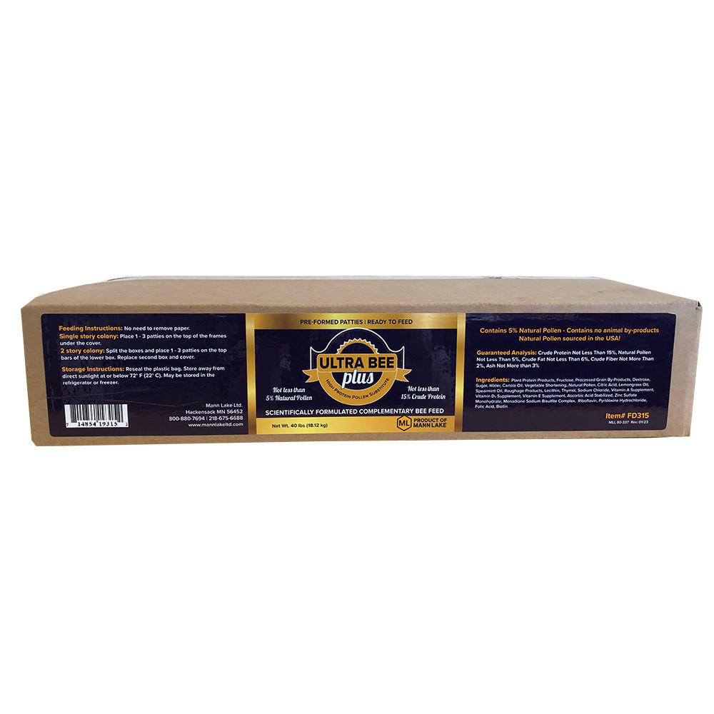 Ultra Bee Plus Patties with Natural Pollen, Single | Mann Lake Ltd.
