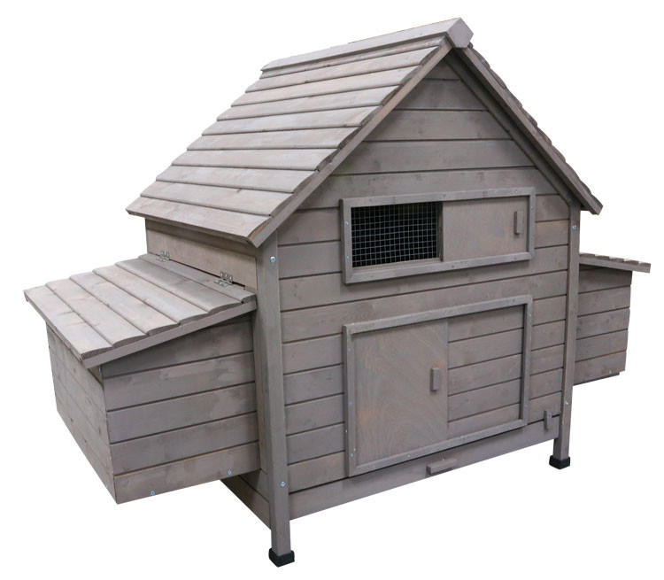 Cluck Hut Grey Stained Wooden Chicken Coop (3-5 Chickens) | Mann Lake Ltd.