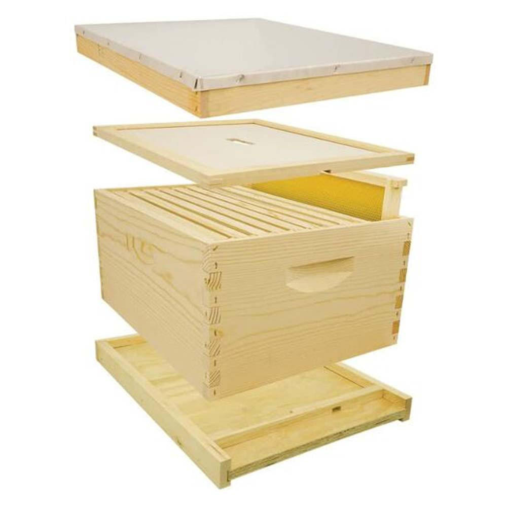 10 Frame 9 5/8" Unassembled Complete Hive Kit With Foundation | Mann ...