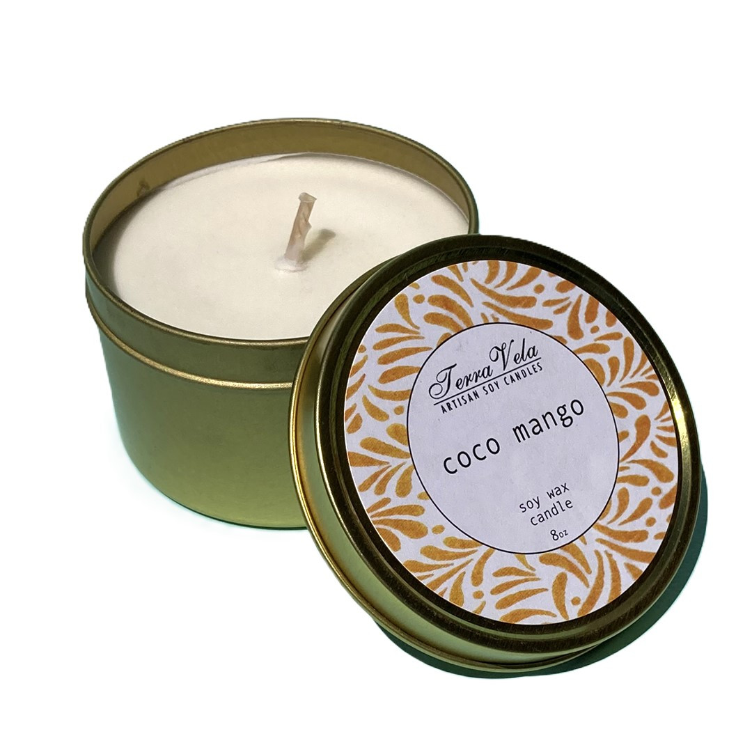 Coco Mango Tin Soy Candle - Terra Vela