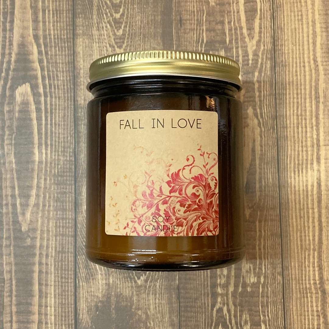 Fall In Love Amber Jar Soy Candle - Terra Vela