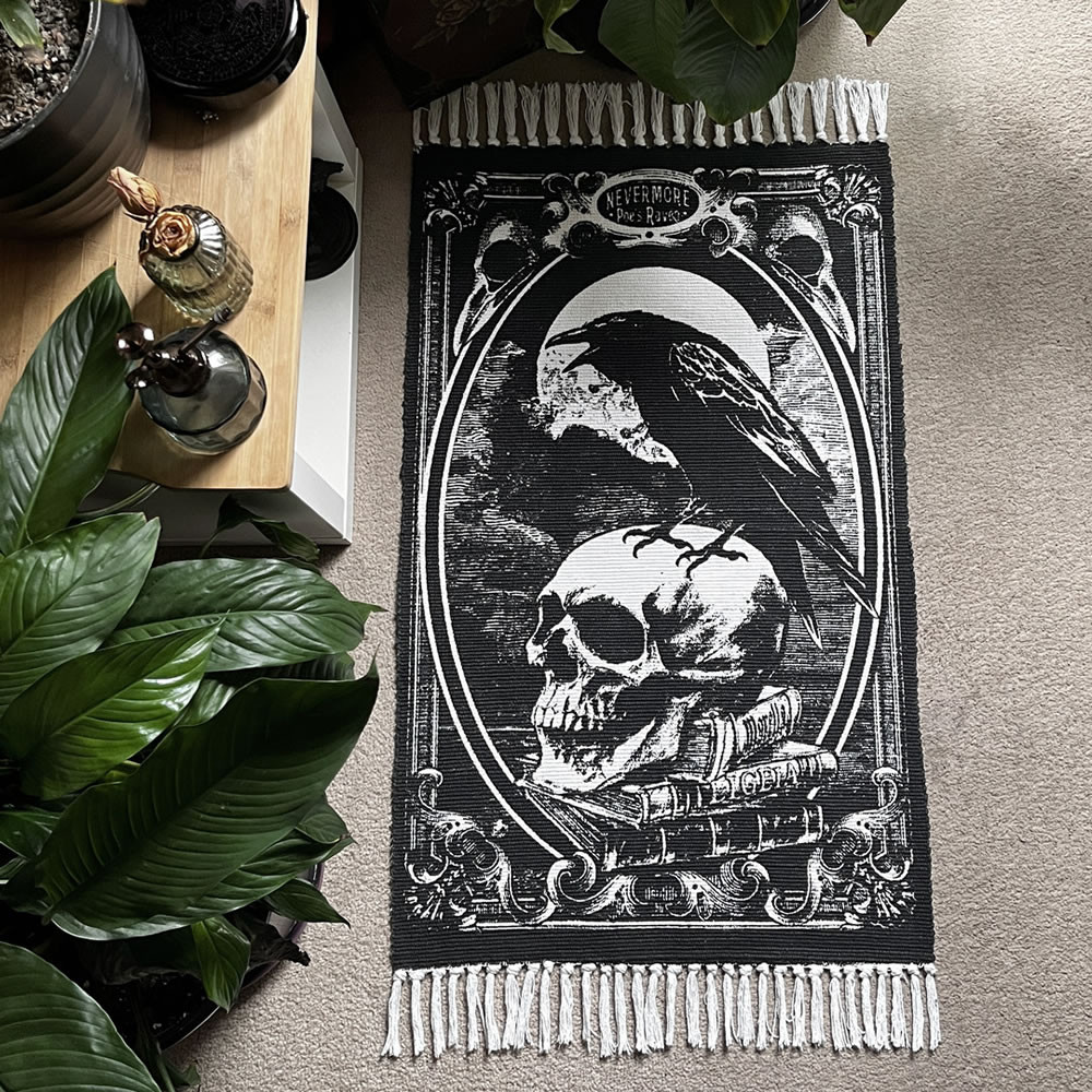 Poe's Raven Rug | Gothic Home Decor | Alchemy