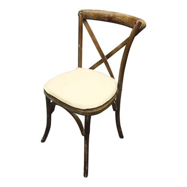 Brown Rustic Wood Cross Back Chair | Wholesale Crossback Chair