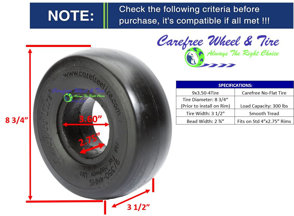 Tires Only - No Rim - Carefree Wheel & Tire
