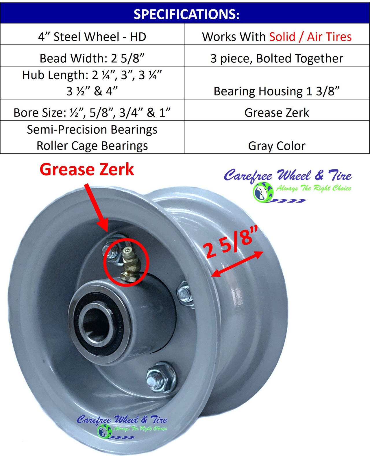 4 Inch Rim, 4.0 Inch Centered Hub