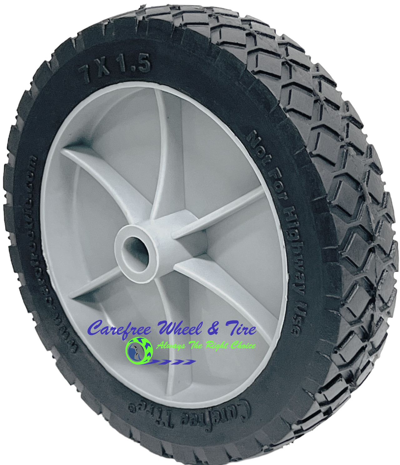 7x1 1/2" Carefree UNIVERSAL Wheel With 1/2" Bore