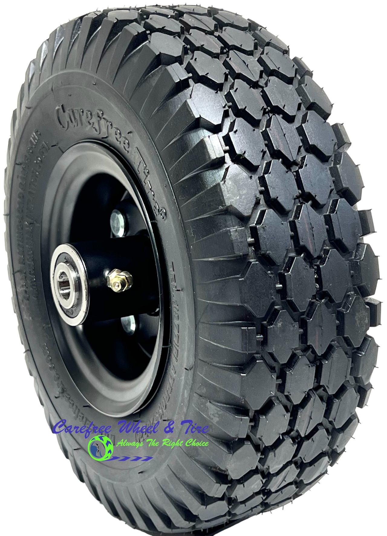 11x4.00-4 Pneumatic Rim & Tire Assembly With Hub and Bore Size Options