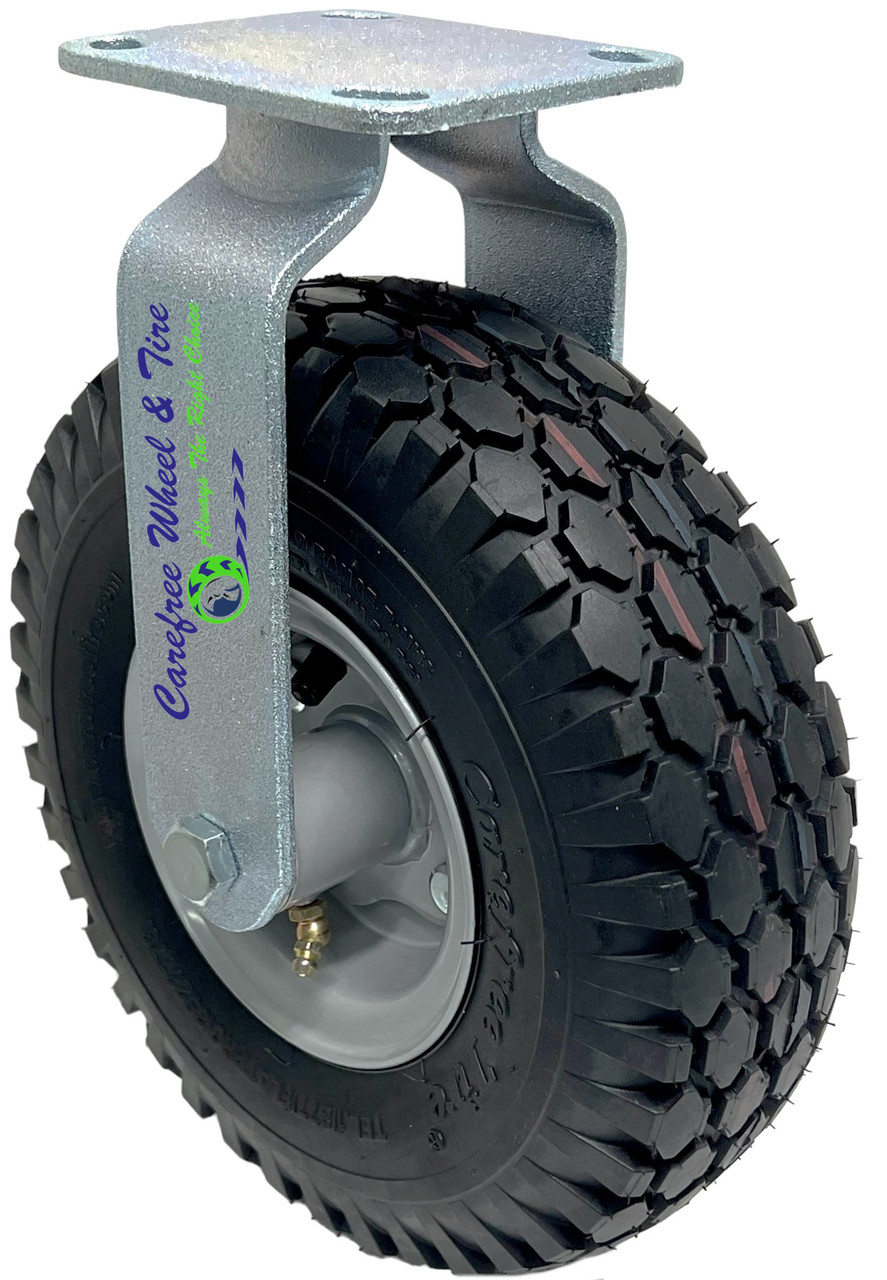 410/350-4 (10"x3") Caster Wheel Assembly With Fixed Plate and Pneumatic ...