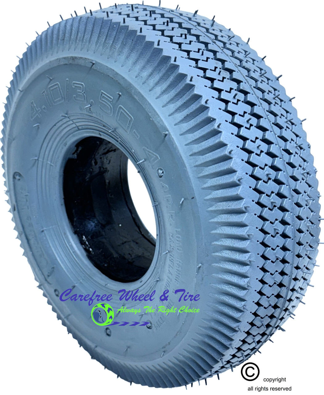 410/350-4 Carefree HD Foam Fill (Solid) Tire, NON MARKING TIRE