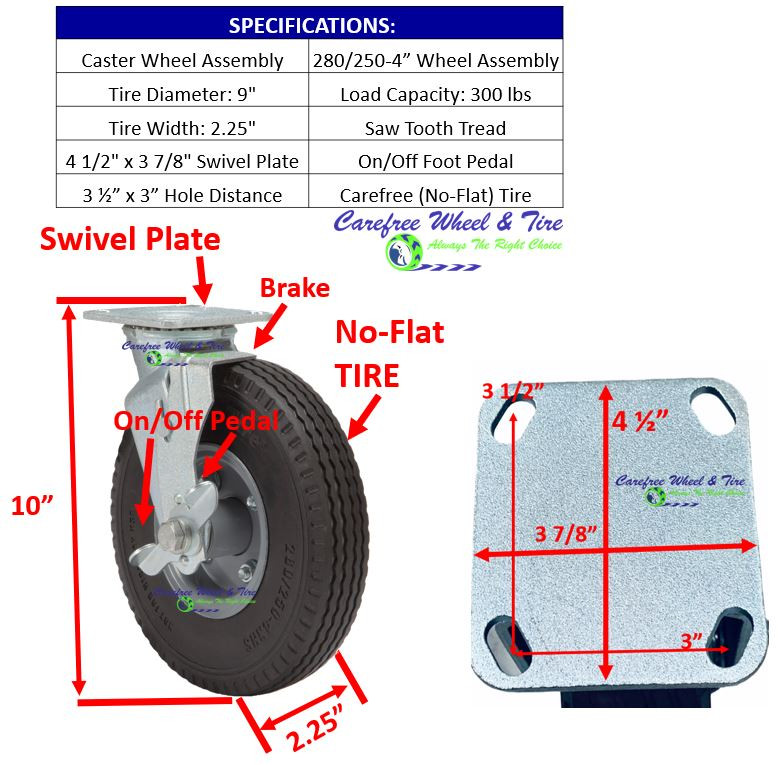 Caster Wheel Assemblies - Carefree Wheel & Tire