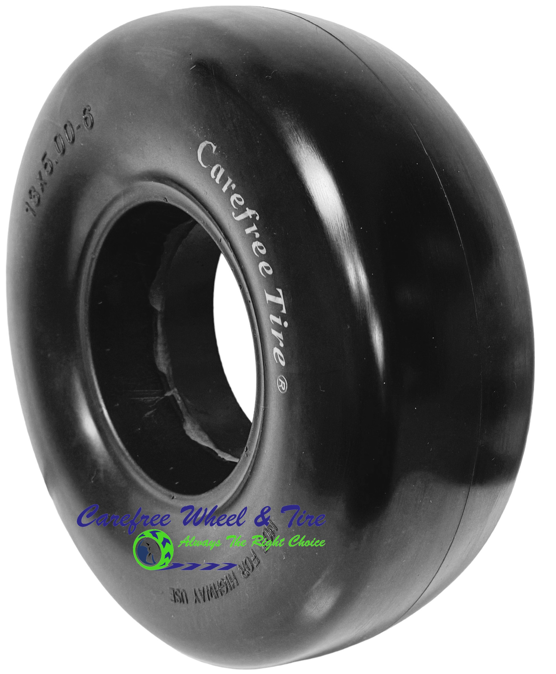 13x6.50-6 Carefree (No-Flat) Wheel & Tire Assy With Smooth Tread, 6 ...