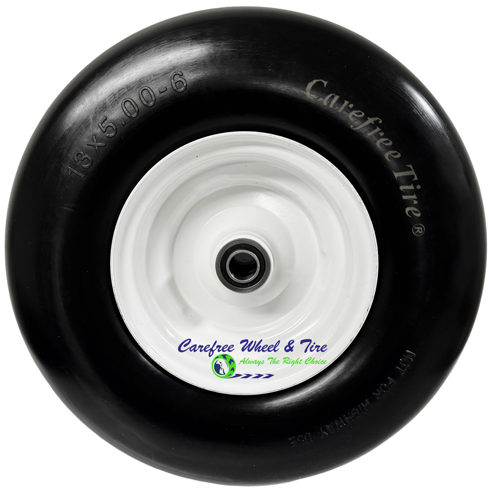 13x6.50-6 Carefree (No-Flat) Wheel & Tire Assy With Smooth Tread, 6 ...