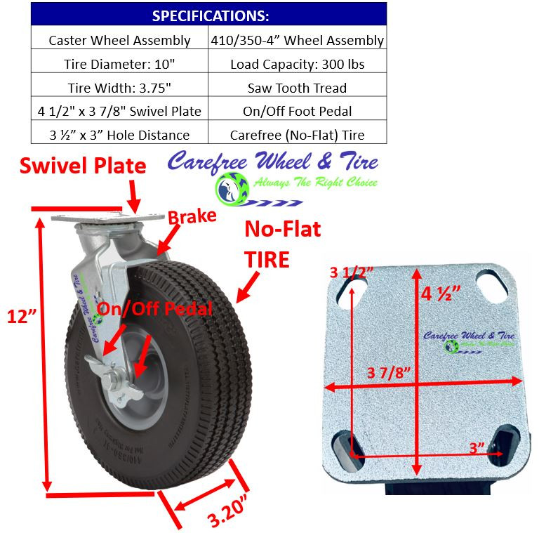 410/350-4 Caster Wheel Assembly