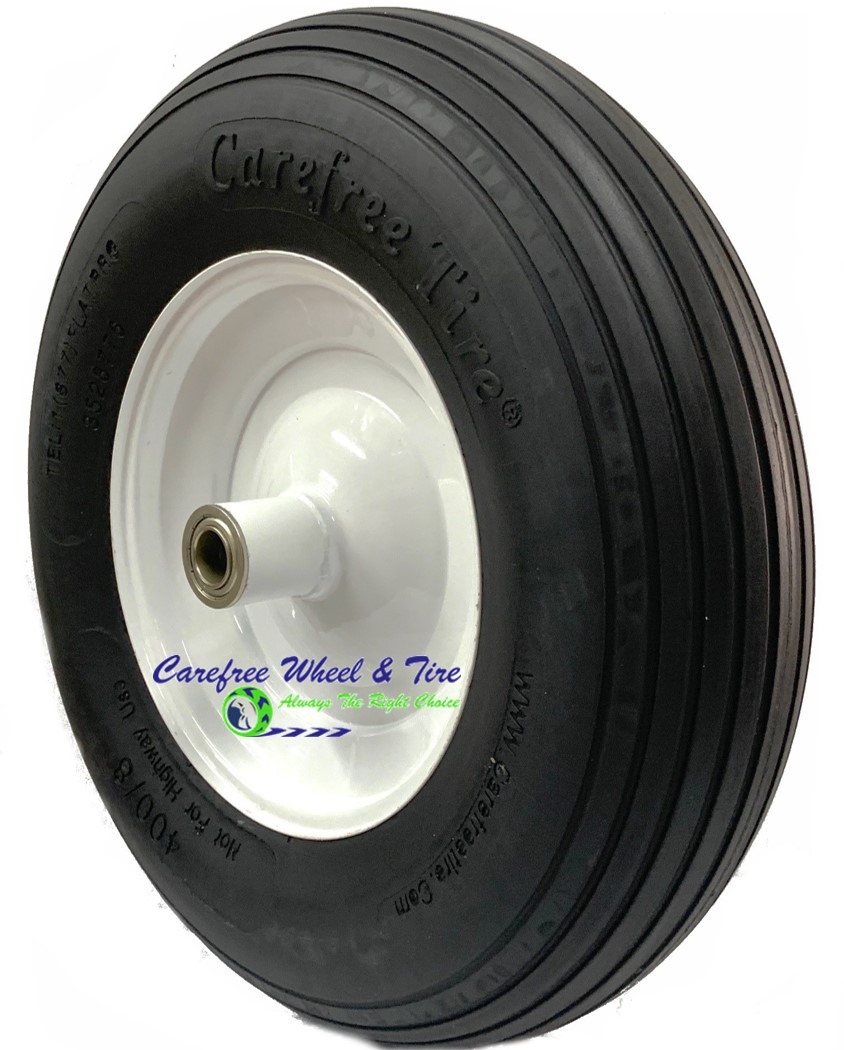 4.80/4.00-8, (15" x 4") Rib Tread Wheelbarrow Wheel Assembly
