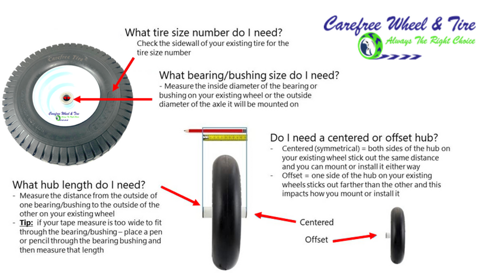 13x6.50-6 Carefree (No-Flat) Wheel & Tire Assy With Smooth Tread, 6 ...