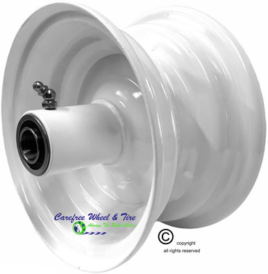 5″ Steel Rim, 1 Piece With 5" Center Hub. White Color
