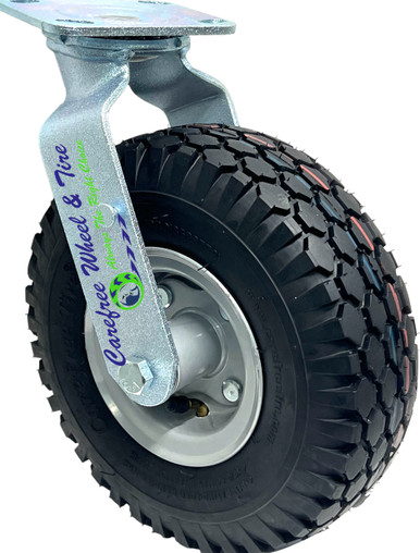 410/350-4 (10"x3") Caster Wheel Assembly With Swivel Plate, Brake and ...